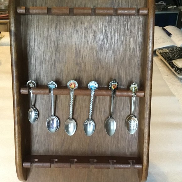 Accents | Vintage Wooden Souvenir Spoon Rack W 6 Spoons | Poshmark